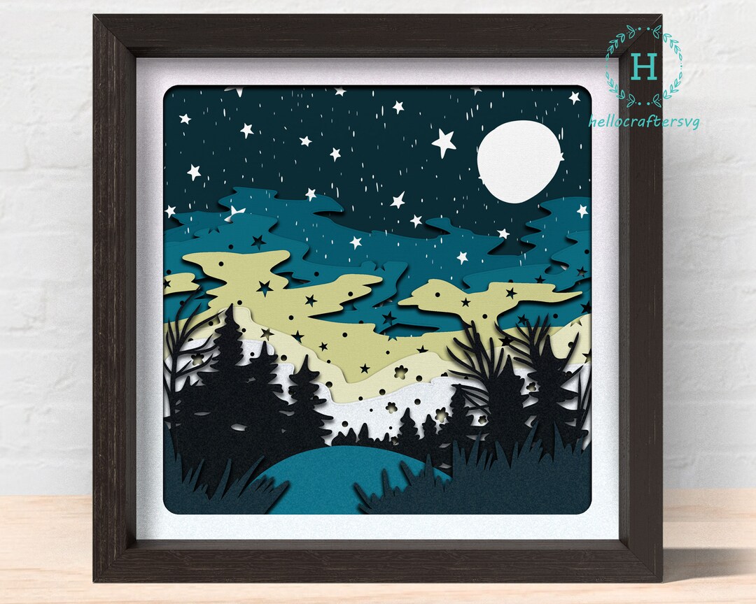 3d SILENT NIGHT Svg, Silent Night Shadow Box Svg Cricut Files ...