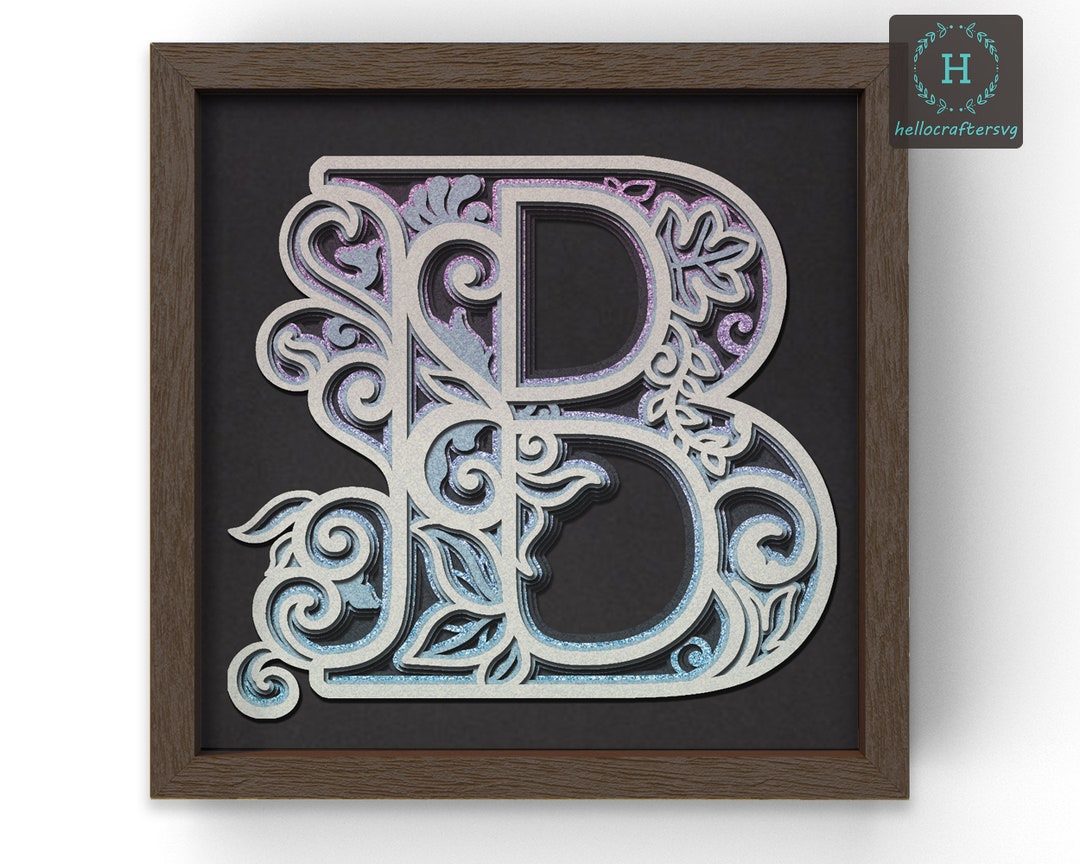 3D LETTER B SVG Alphabet B 3D Shadow Box File Svg Cardstock - Etsy
