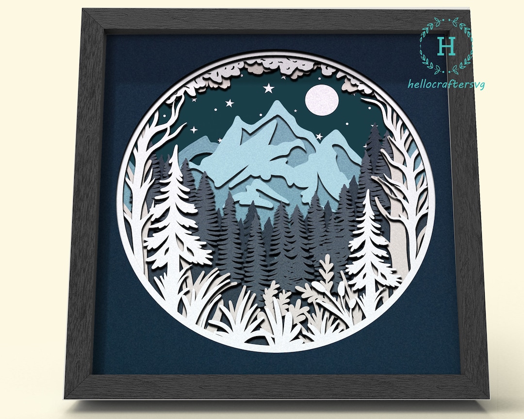 3D MOUNTAIN Svg MOUNTAIN Shadow Box Svg Cricut Files - Etsy Canada