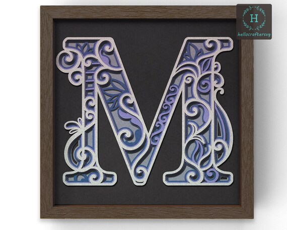 3D LETTER M SVG Alphabet M 3D Shadow Box File Svg Cardstock | Etsy Canada