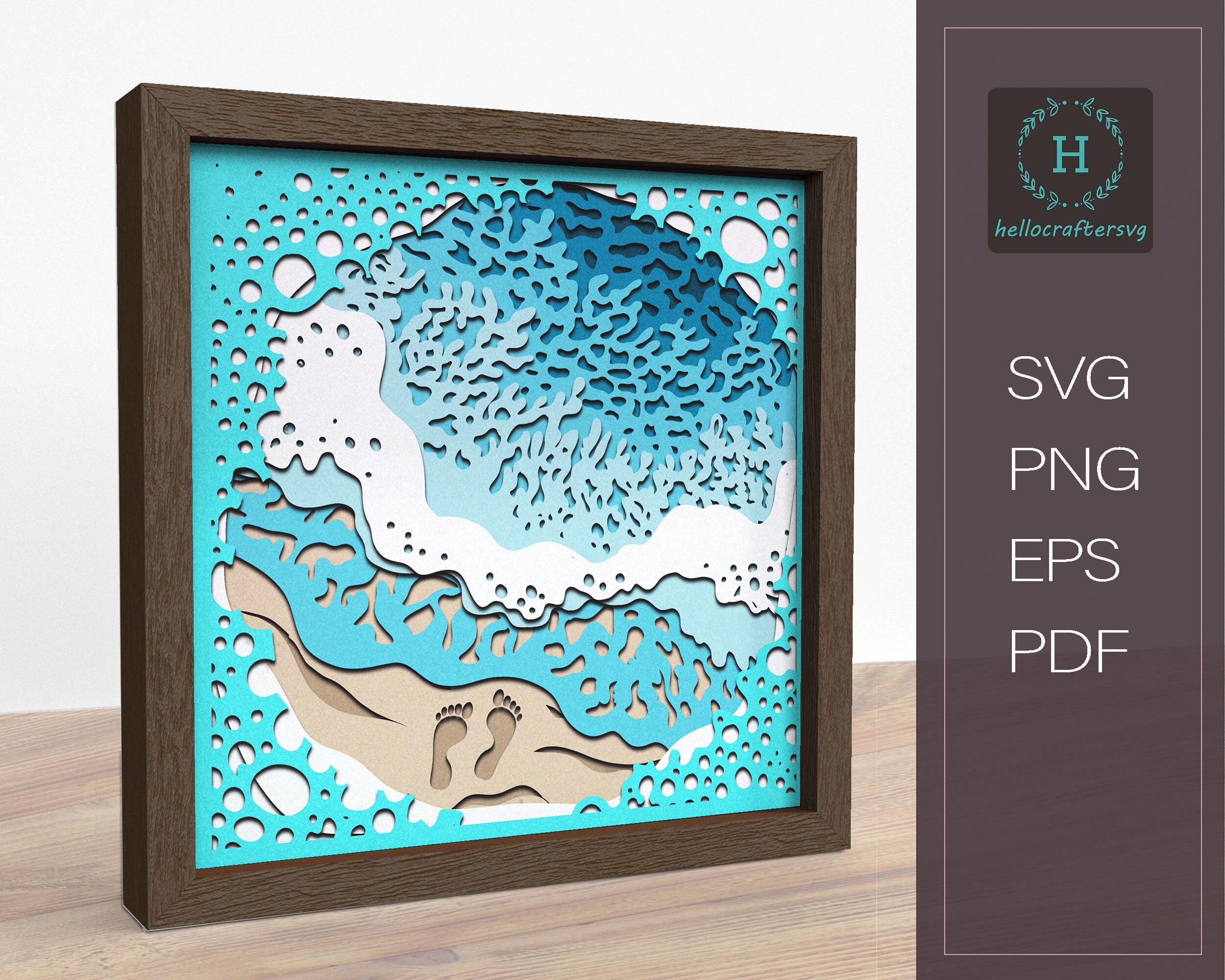 3D BEACH Svg Seashore BEACH Shadow Box Svg Cricut Files - Etsy UK