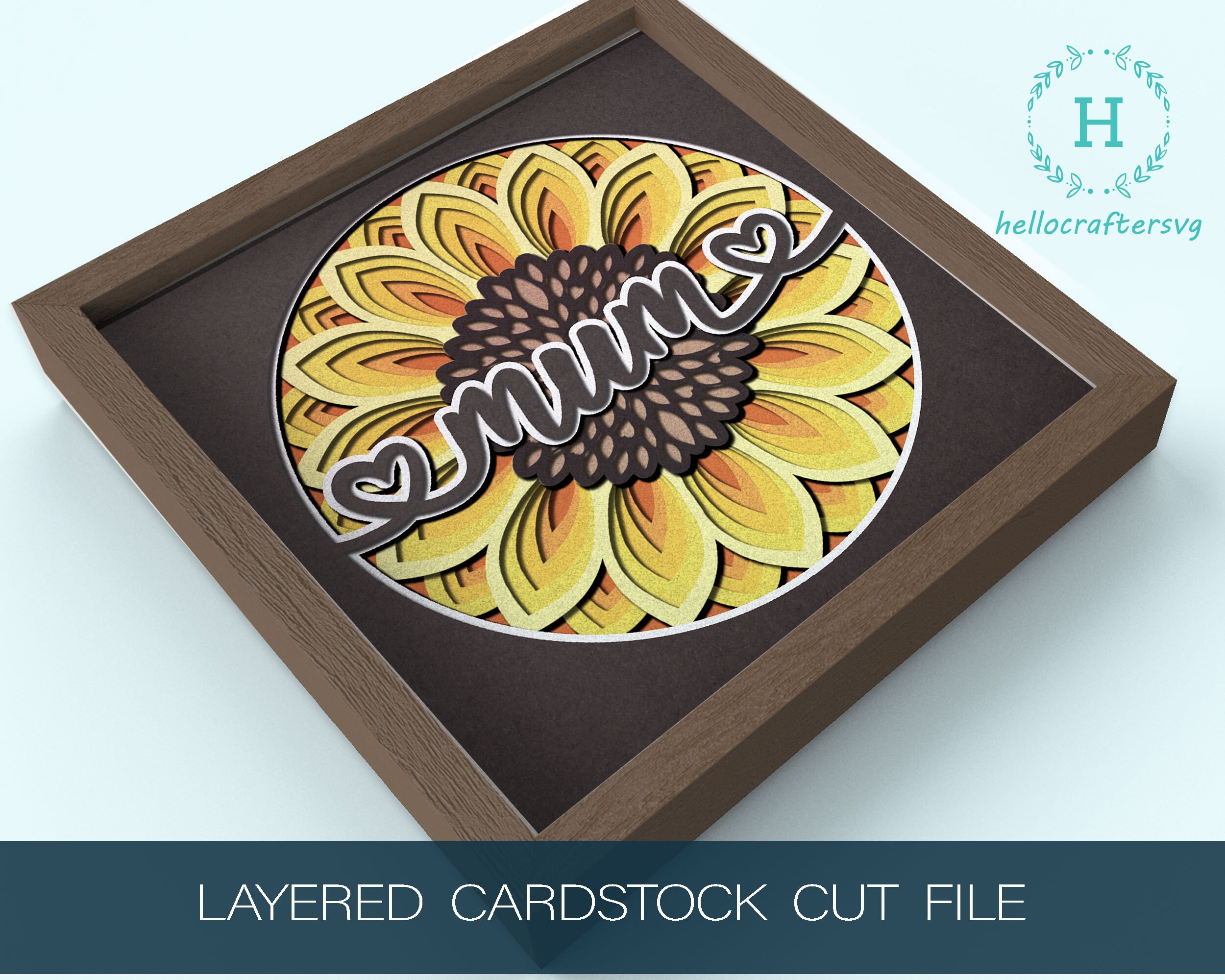 3D SUNFLOWER MUM Svg 3d MUM Svg Mother's Day Shadow Box | Etsy