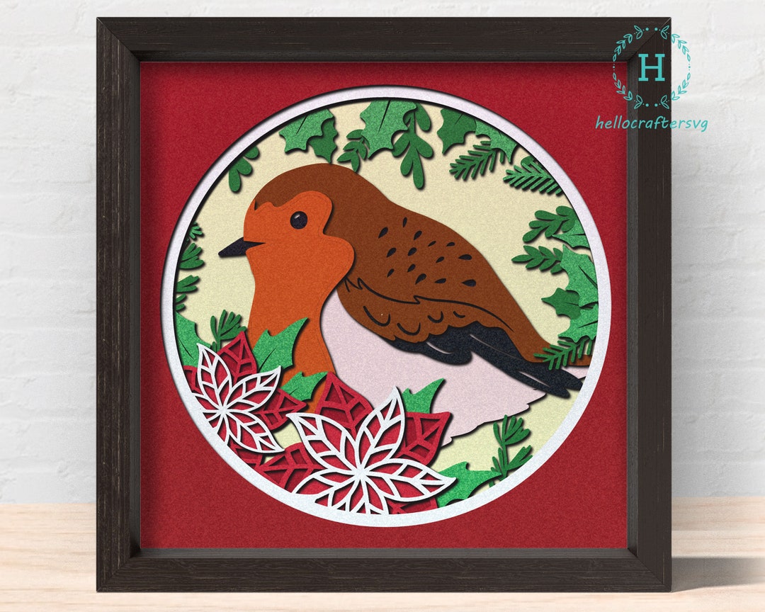 3d ROBIN Svg ROBIN Shadow Box Svg Cricut Files Cardstock - Etsy UK