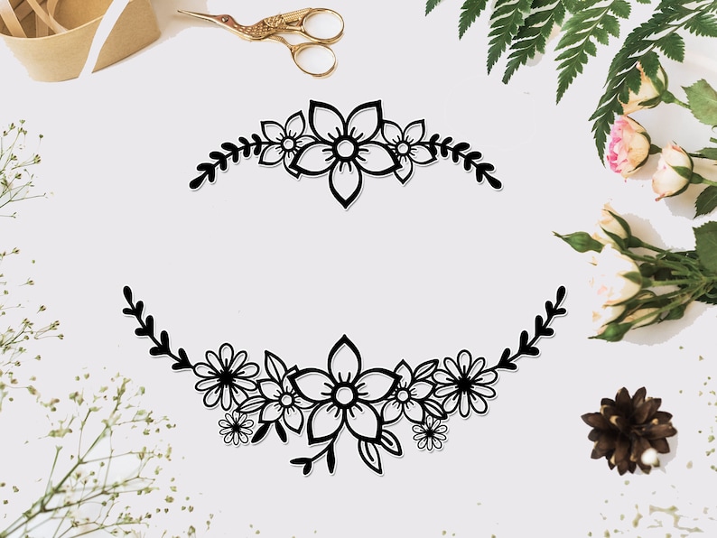 Flower Border Svg Flower Frame Svg File Floral Border Cut Etsy My Xxx
