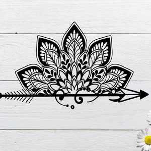 Half Mandala Svg Half Arrow Mandala Svg for Cricut Silhouette - Etsy