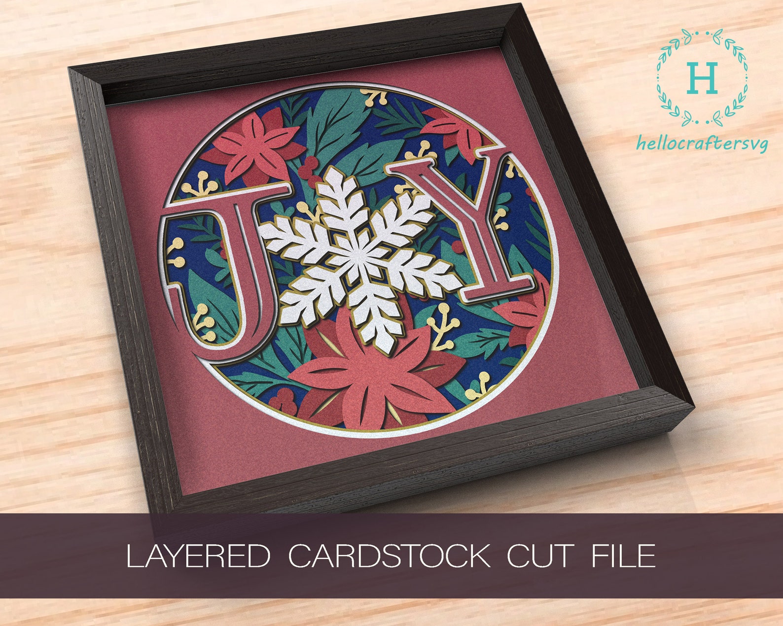 3D JOY SVG Christmas Shadow Box Svg Cricut Files Cardstock - Etsy UK