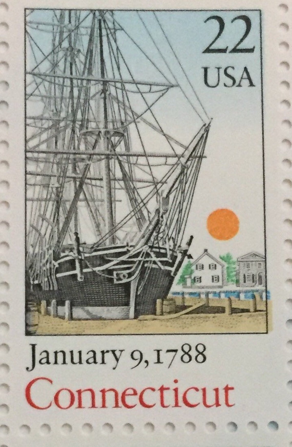SS07. Connecticut Statehood Stamp - Etsy UK