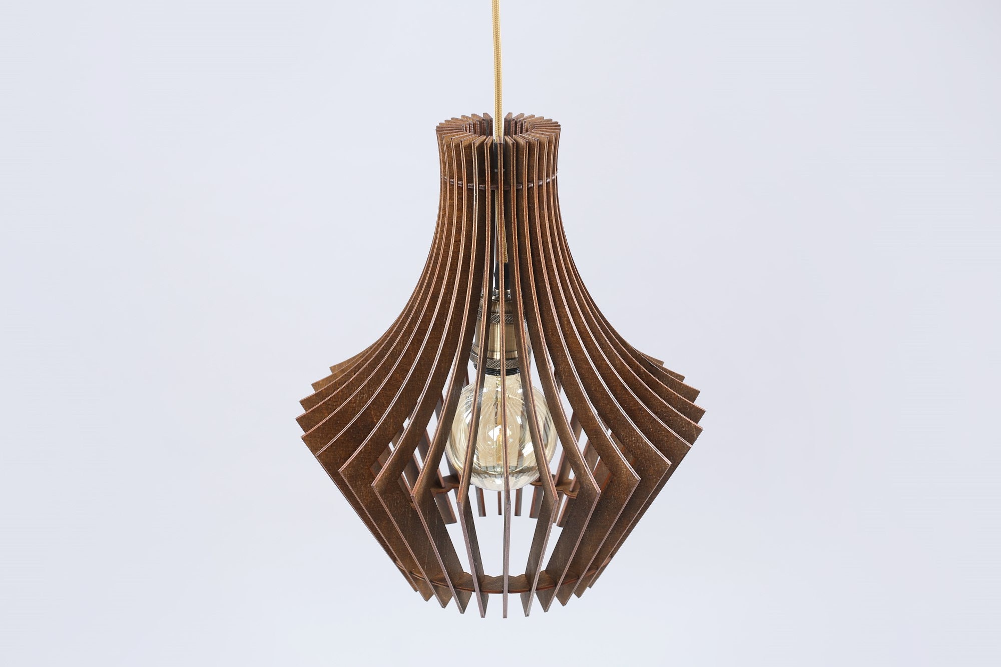 Jessica - Wooden Modern Pendant Light - Etsy