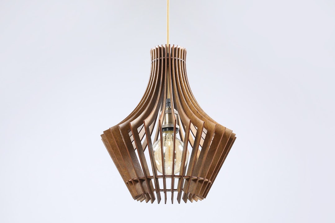 Jessica - Wooden Modern Pendant Light - Etsy