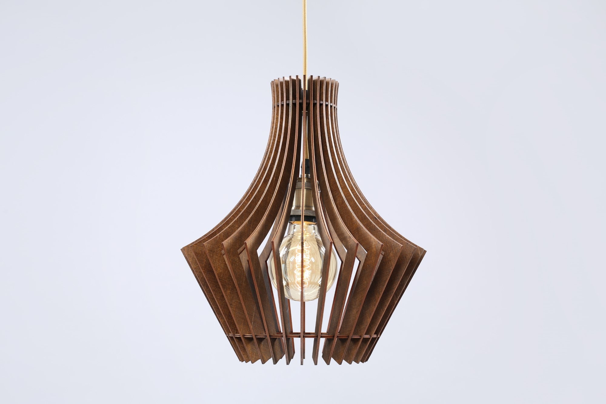 Jessica - Wooden Modern Pendant Light - Etsy