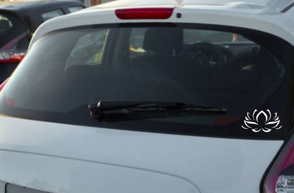 Lotus Flower White Vinyl Car Window Decal Sticker White - Etsy