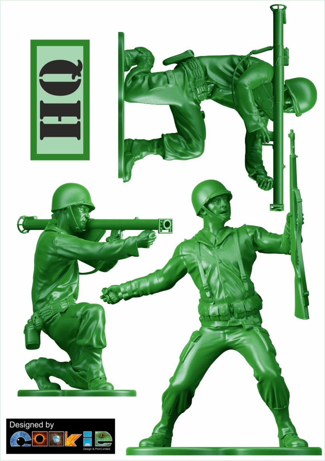 12 Green Army Men Boys /girls Room Wall / Car Stickers Large | Etsy