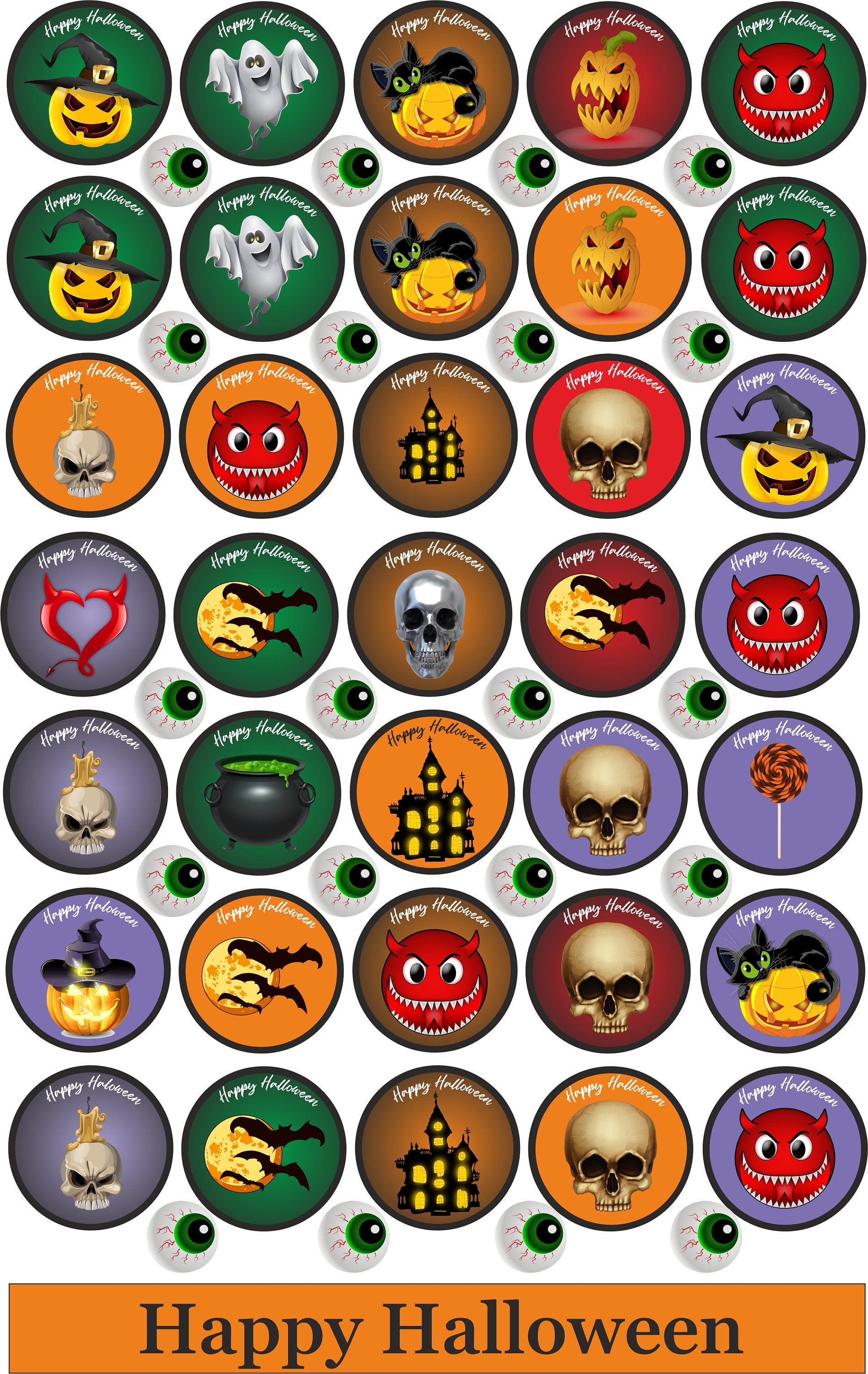 Halloween Stickers Gift Party Bag Decorations Scrapbook Trick - Etsy