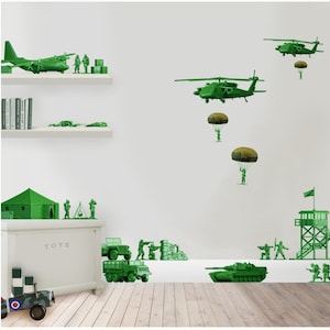 Green Army Vehicles/equipment Wall Stickers X13 Boys/girls - Etsy UK