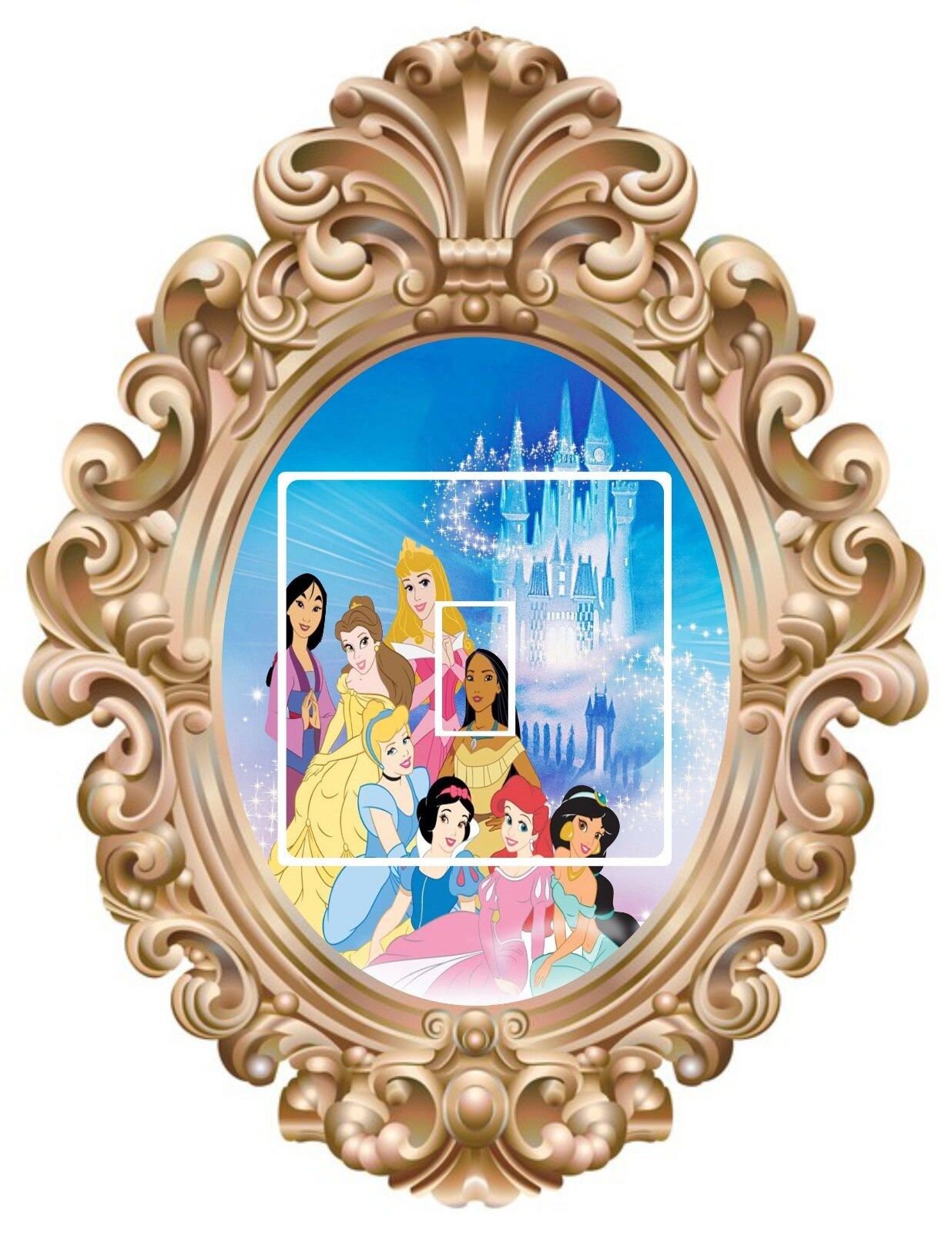 Disney Princess's frame 1 Light Switch Surround Sticker | Etsy