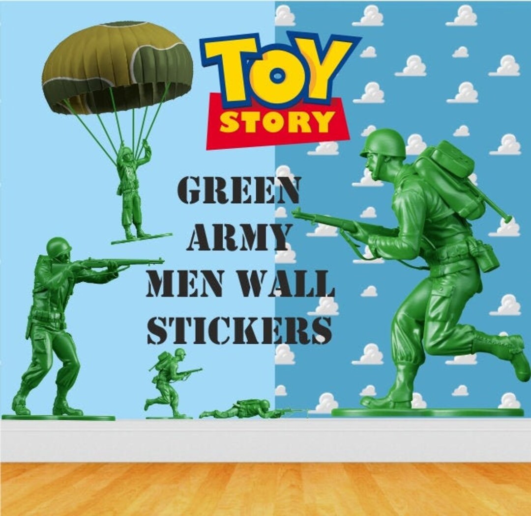 12 Green Army Men - Boys /girls Room Wall / Car Stickers Large - Cut to ...