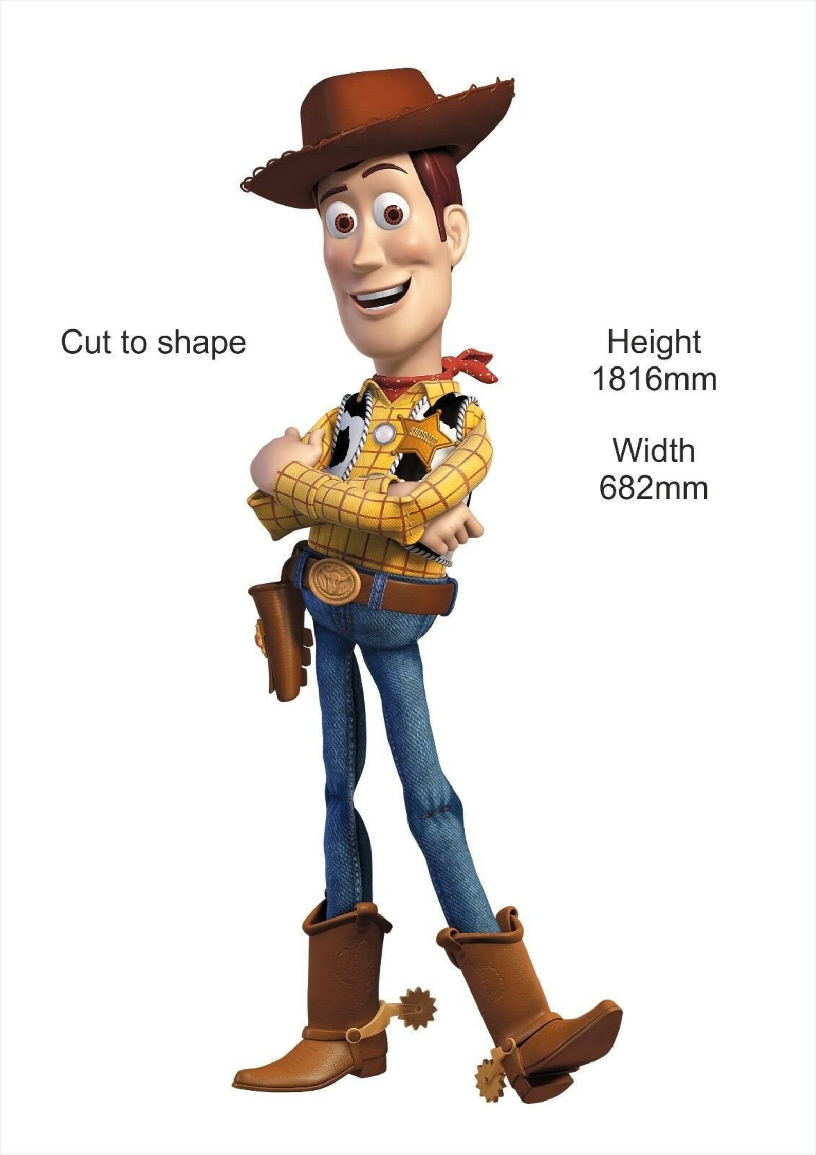 Woody Toy Story Cut Out Large H 1800mm X W 682mm Sticker - Etsy