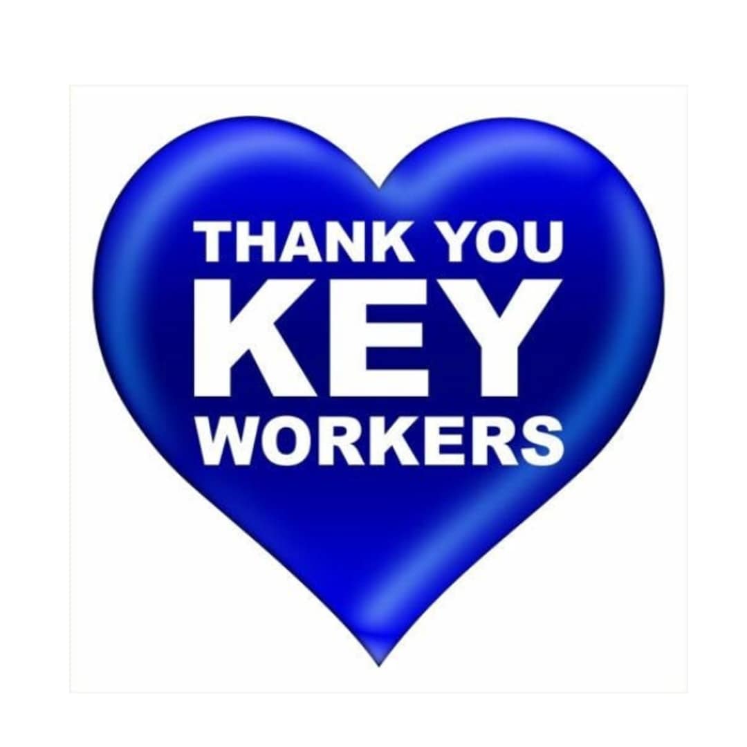 Blue Heart thank You Key Workers NON PROFITABLE 190mm X 182mm Size 99 ...