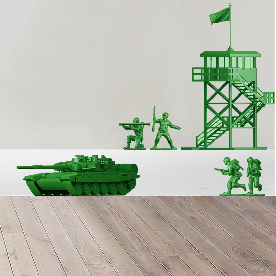 Green Army Vehicles/equipment Wall Stickers X13 Boys/girls - Etsy UK