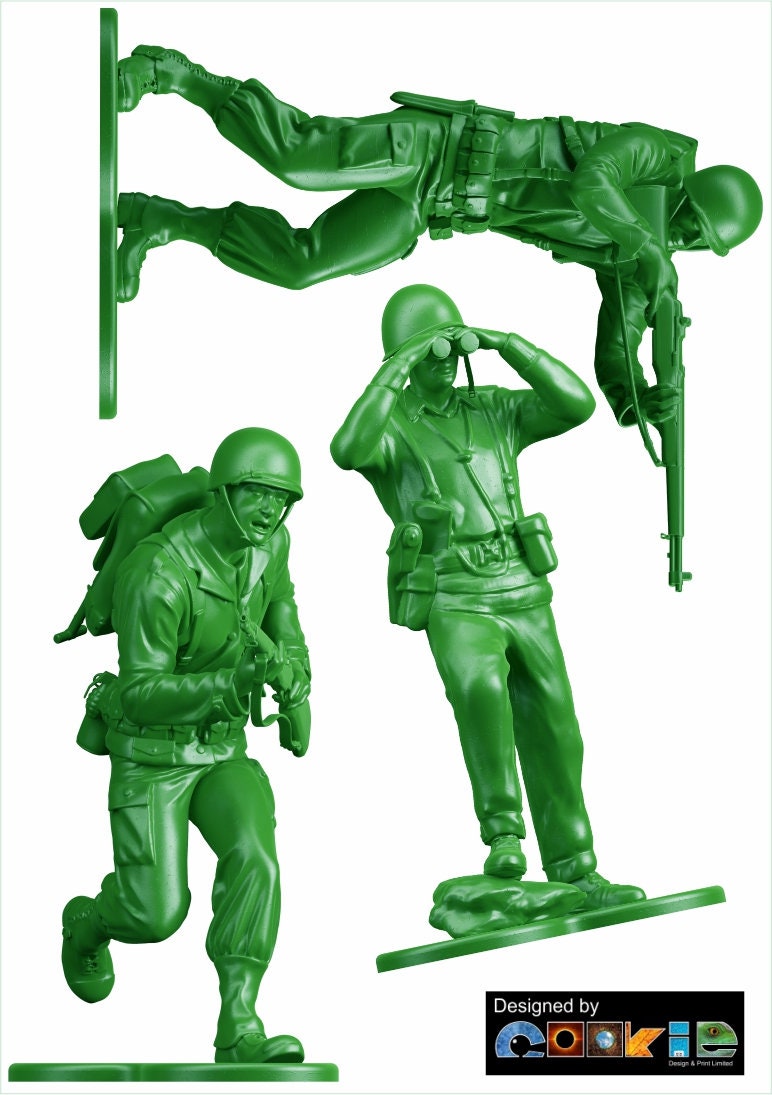 12 Green Army Men Boys /girls Room Wall / Car Stickers Large | Etsy