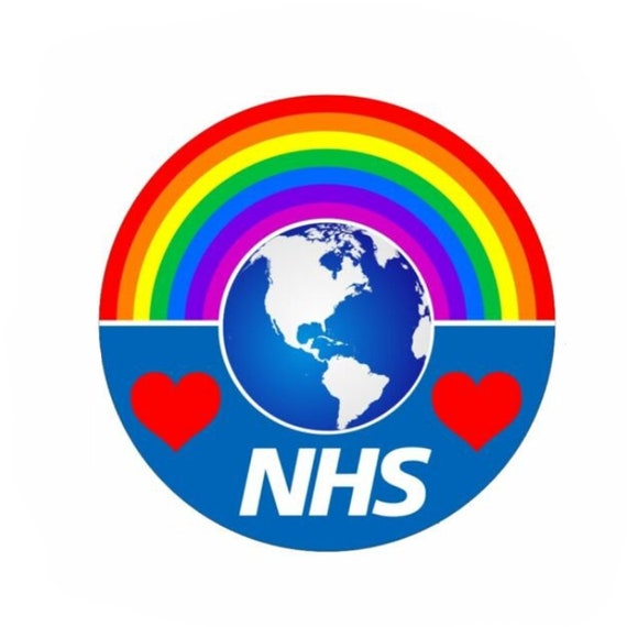Rainbow Love the NHS Blue Sticker 190mm X 190mm NON | Etsy