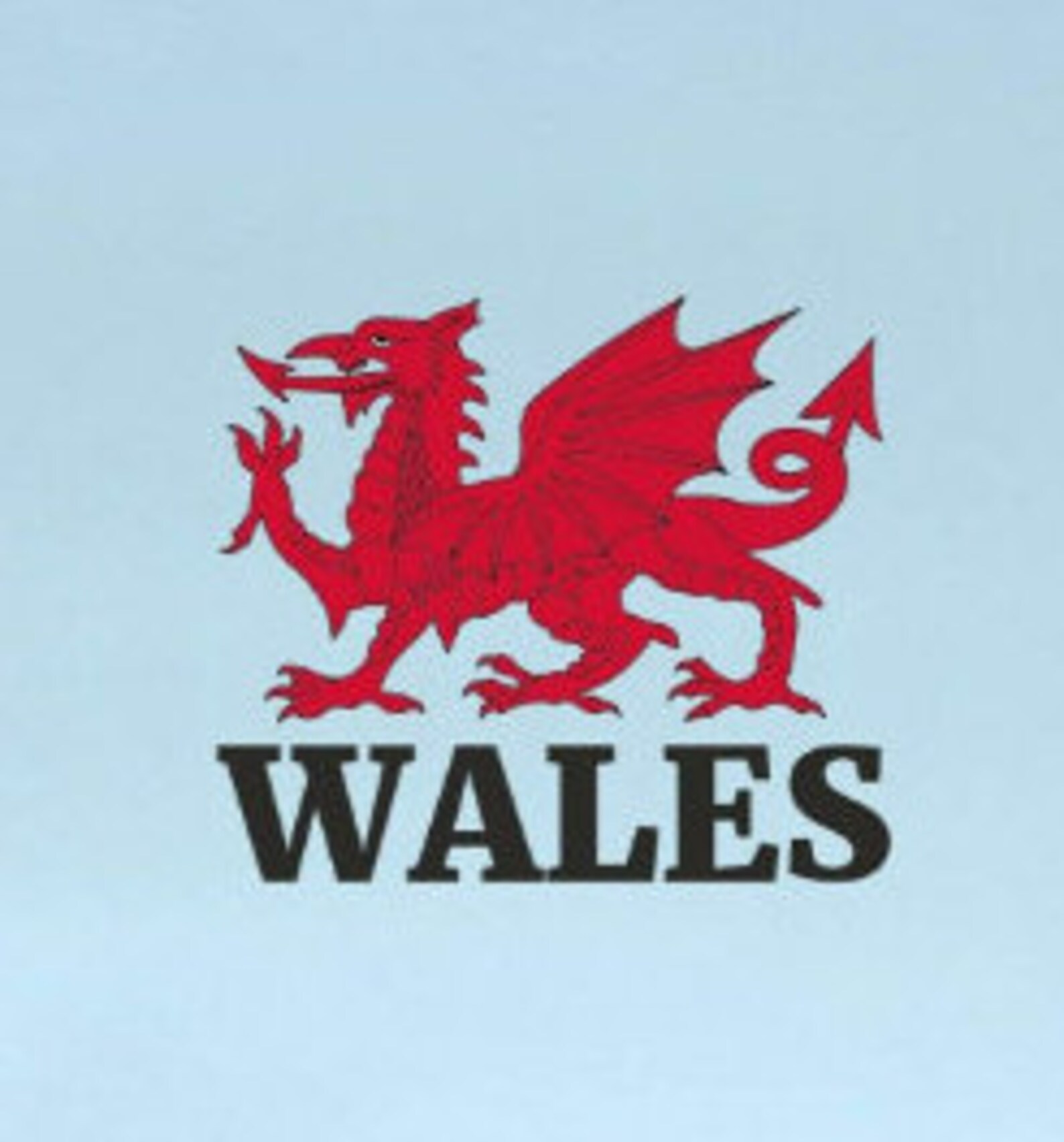 WELSH DRAGON Rugby Red Dragon and Wales Text - Etsy