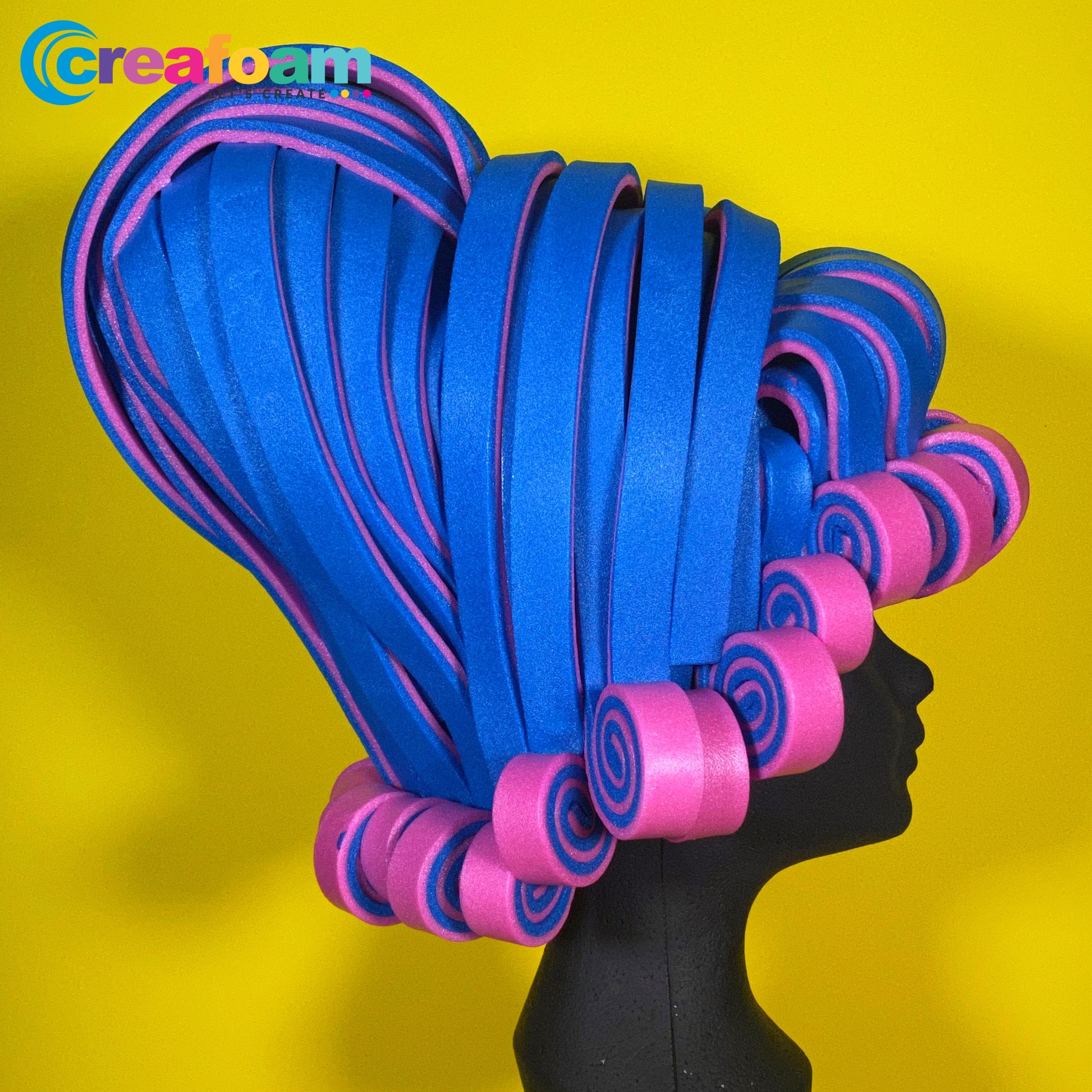 Beautiful Pink&blue Foam Wig - Etsy