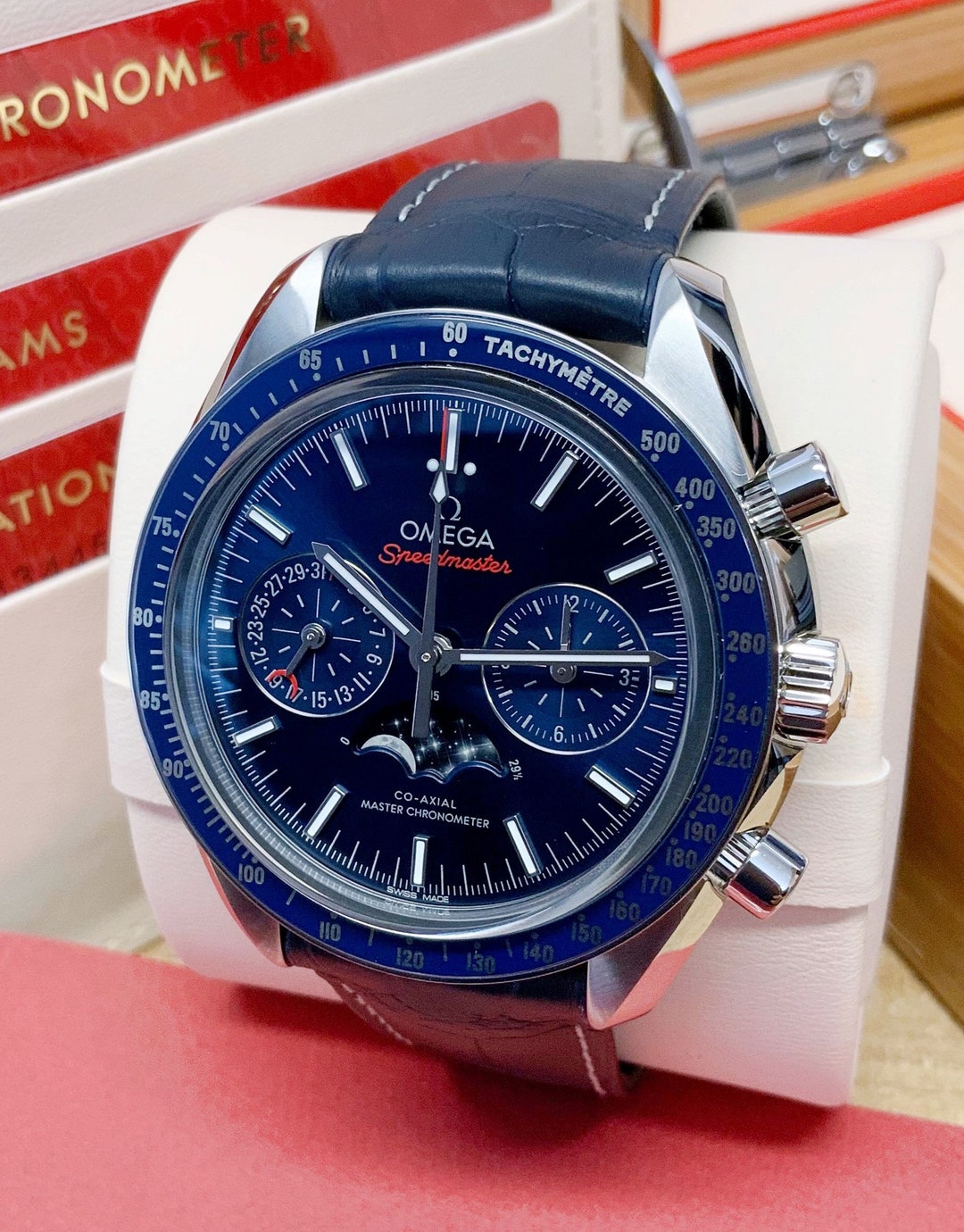 OMEGA Speedmaster Moon Phase Chronograph Automatic Men's Watch 304.33 ...