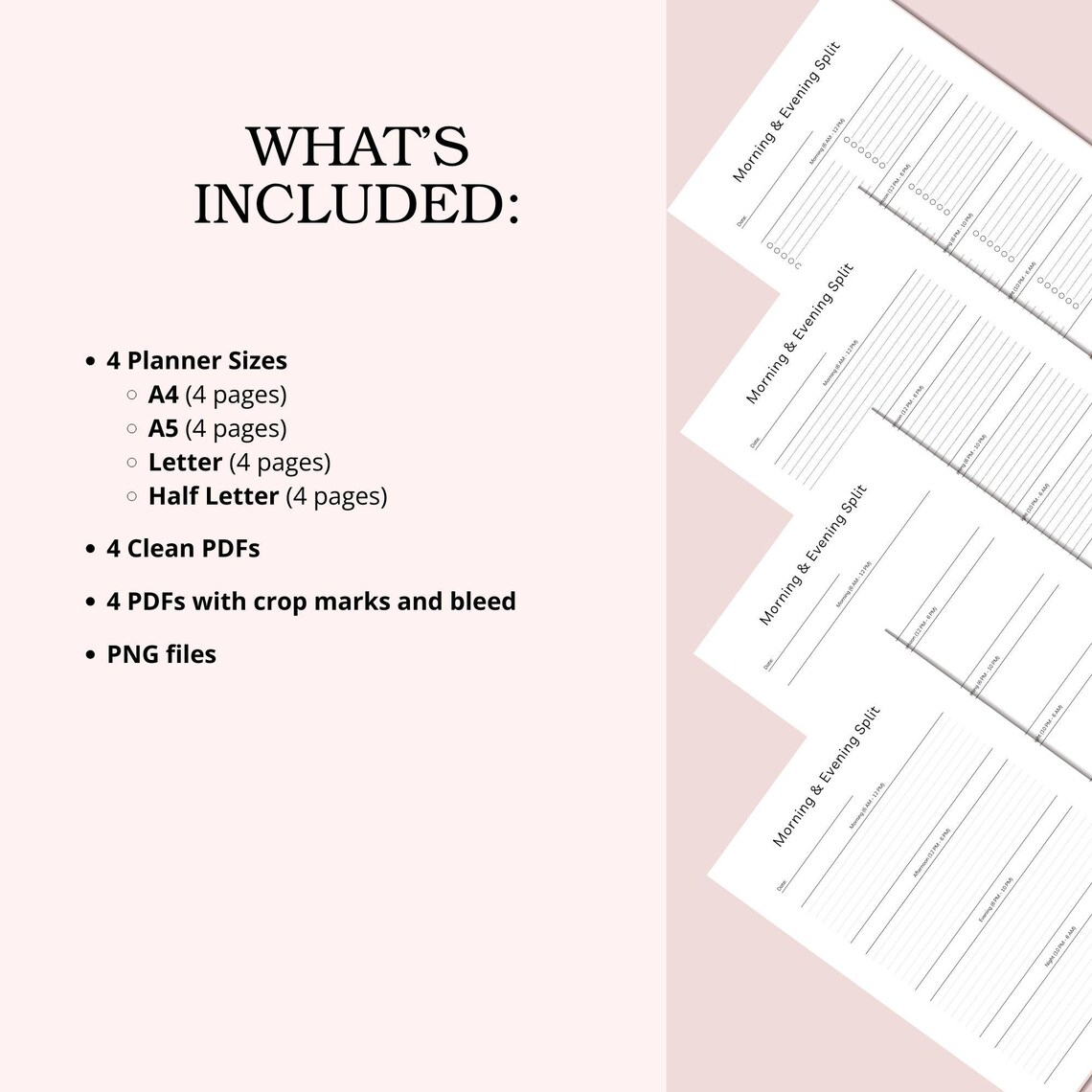 Printable Morning and Evening Split Template | Daily AM and PM Routine ...