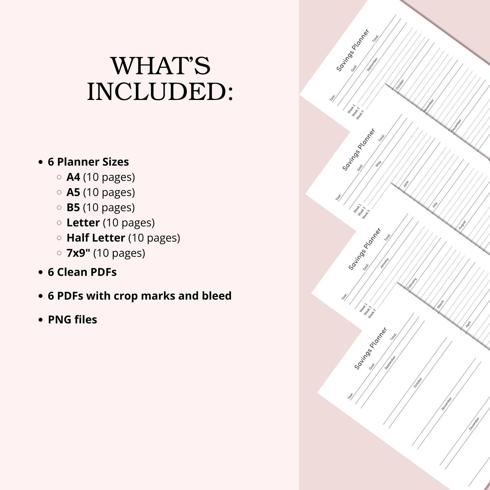 Printable Savings Planner Template | Set Savings Goals & Track Progress ...