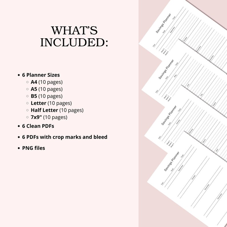 Printable Savings Planner Template | Set Savings Goals & Track Progress ...