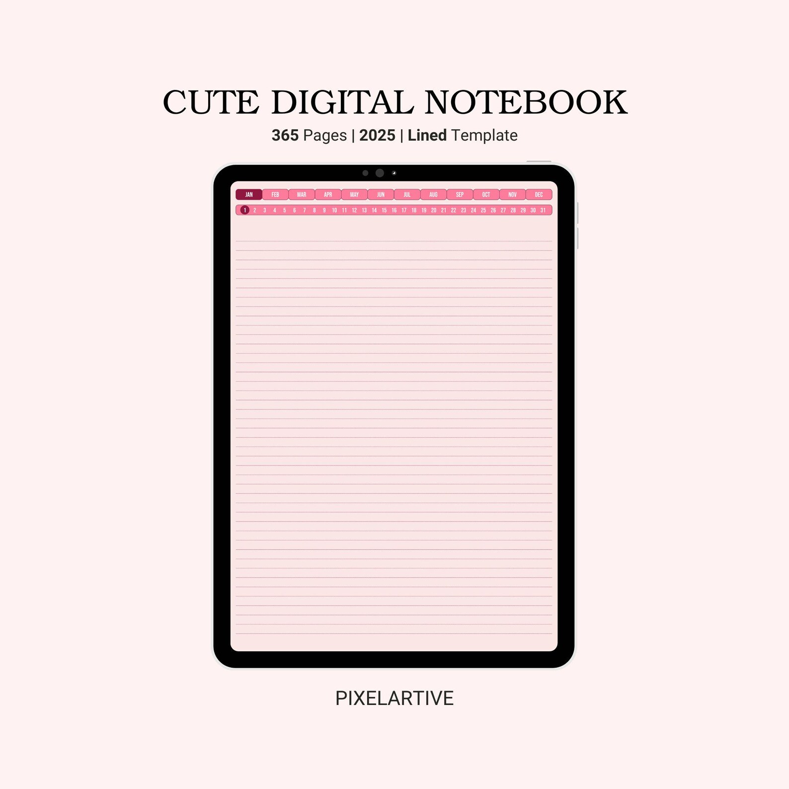 2025 Digital Notebook | Lined Template in Portrait Layout | Perfect for ...