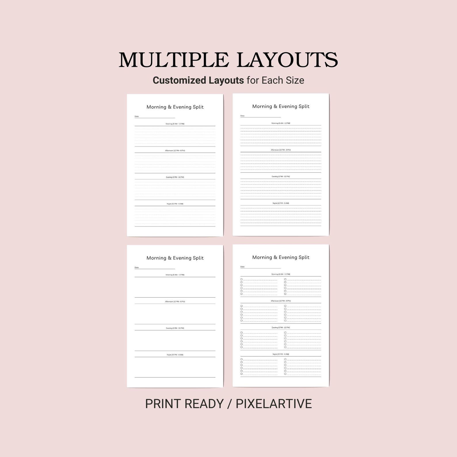 Printable Morning and Evening Split Template | Daily AM and PM Routine ...