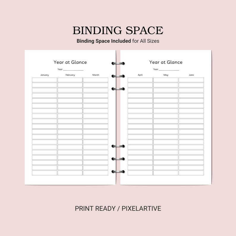 Printable Year at a Glance Template | Organize Your Year With Monthly ...
