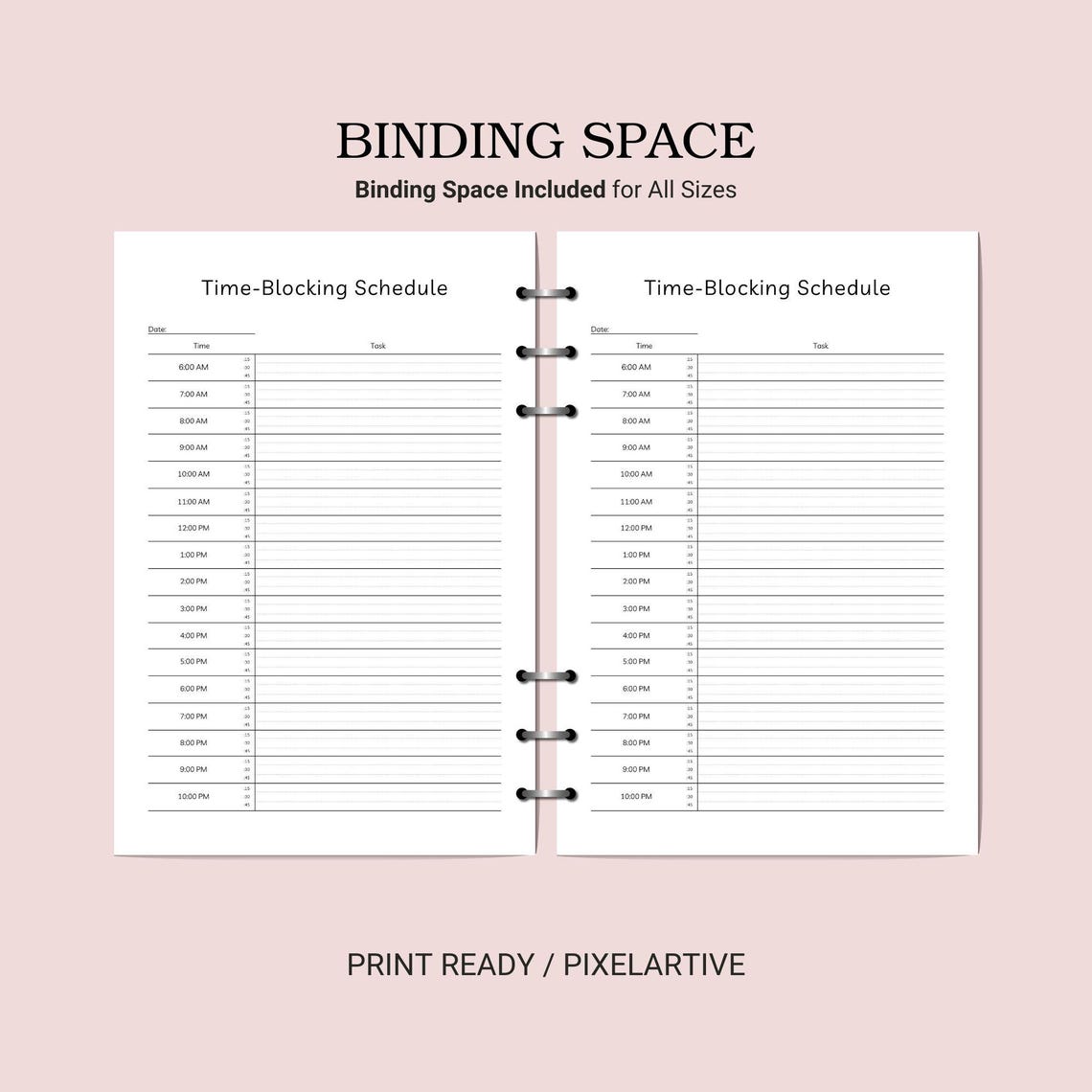 Printable Time-blocking Schedule Template | Daily Time Block Planner ...