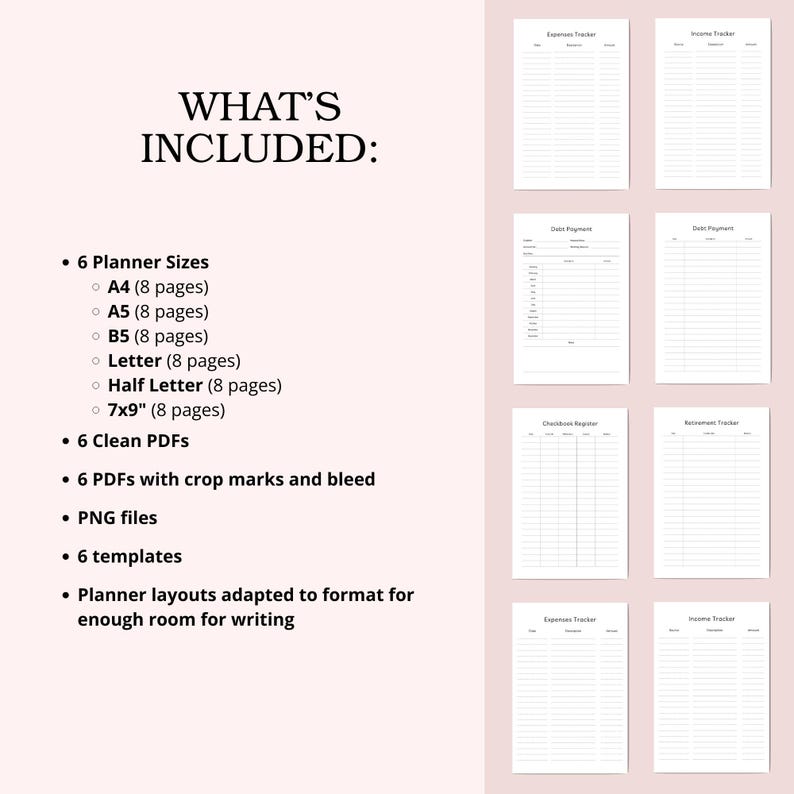 Printable Finance Tracker Track Income, Expenses and Savings Budgeting ...