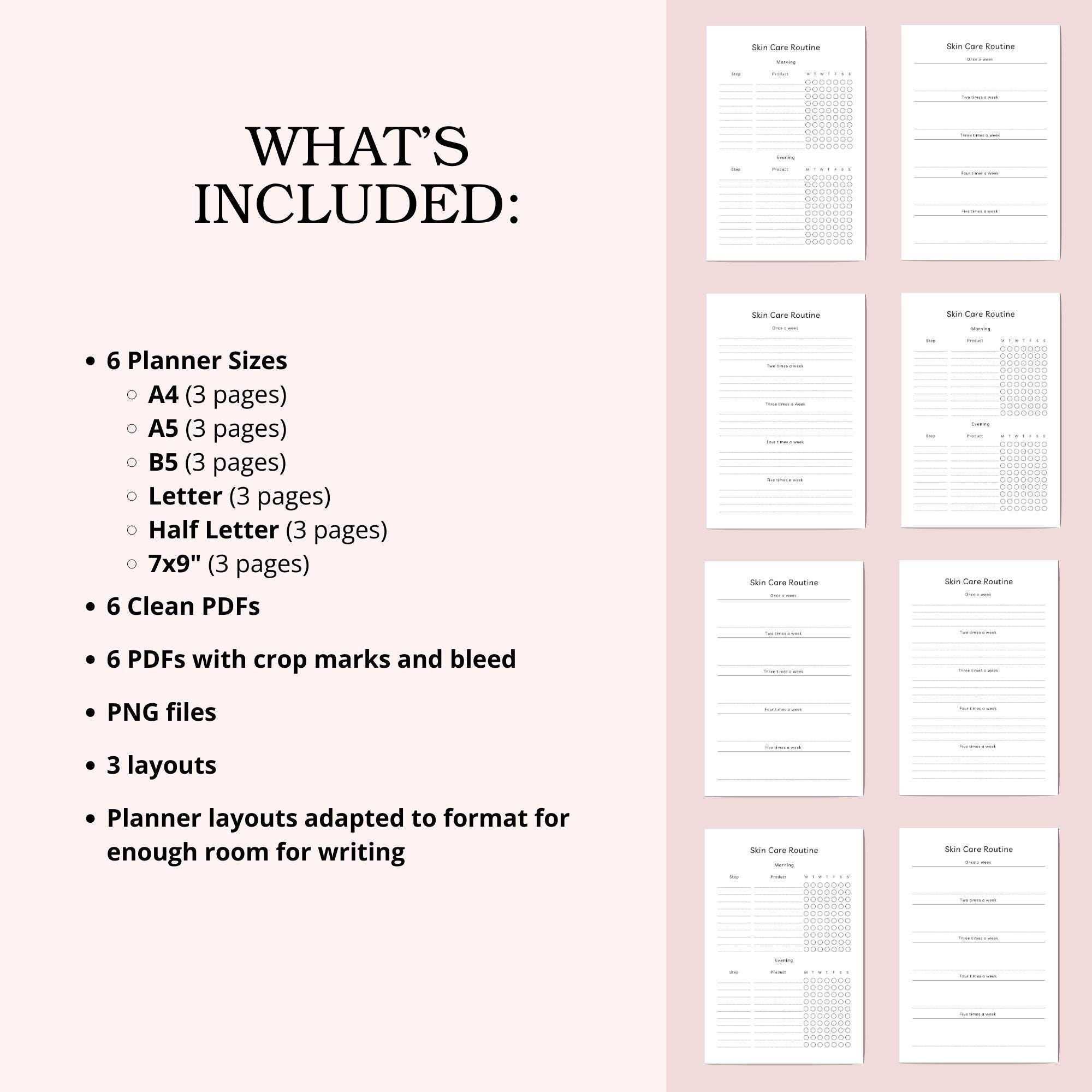 Printable Skin Care Routine Tracker | Daily and Weekly Skincare Planner ...