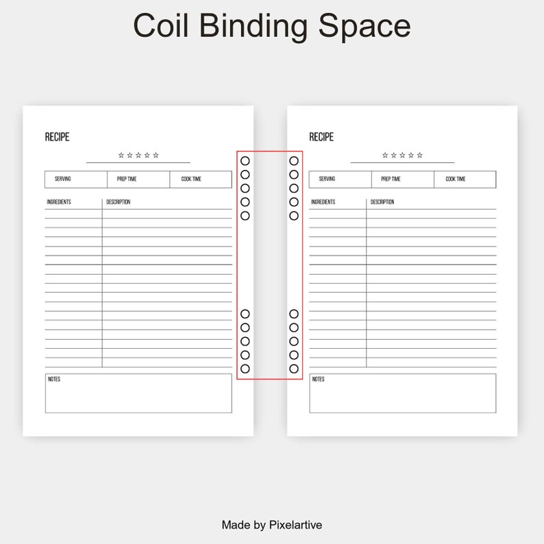 Printable Recipe Template, Portrait Planner, Recipe Planner, Printable ...
