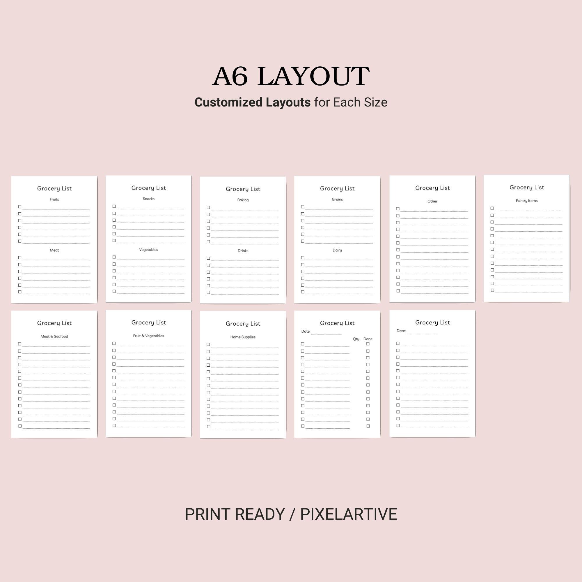 Organized Grocery List Printable: Meal Prep & Budgeting (instant ...