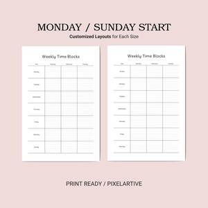 Weekly Time Blocks Planner: Morning, Afternoon, Evening (digital ...