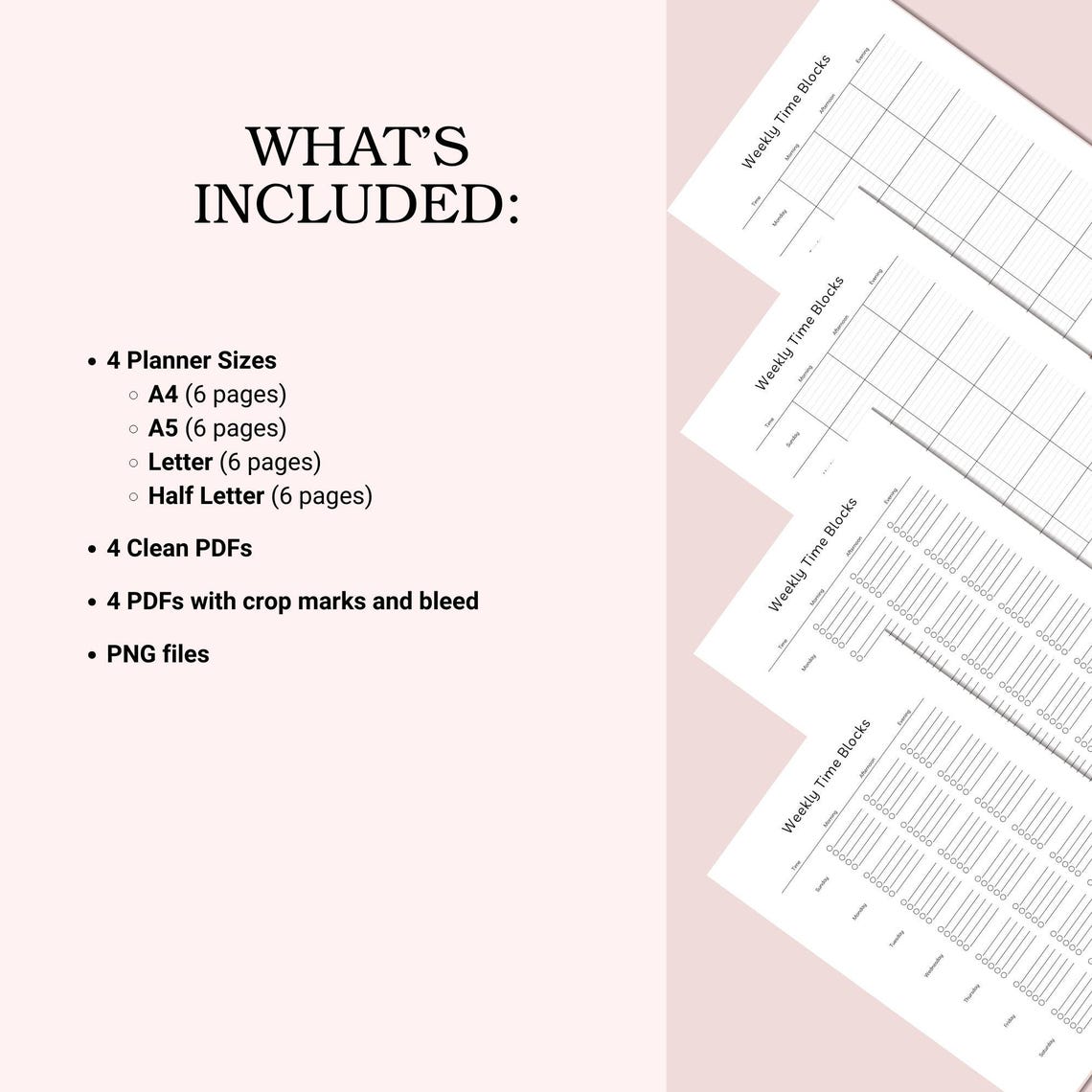 Weekly Time Blocks Planner: Morning, Afternoon, Evening (digital ...