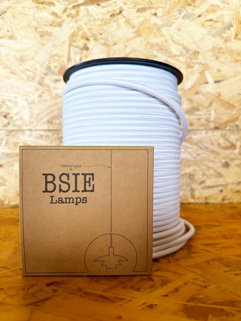 White Round Fabric Electrical Wire Cord - Etsy