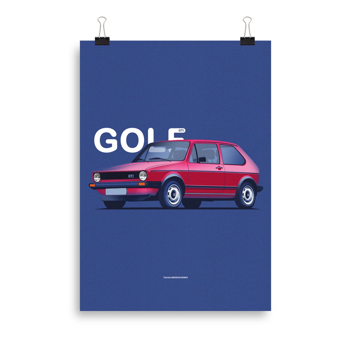 VW Golf GTI Matte Poster. Gift for Car Enthusiast. Christmas Gift for ...