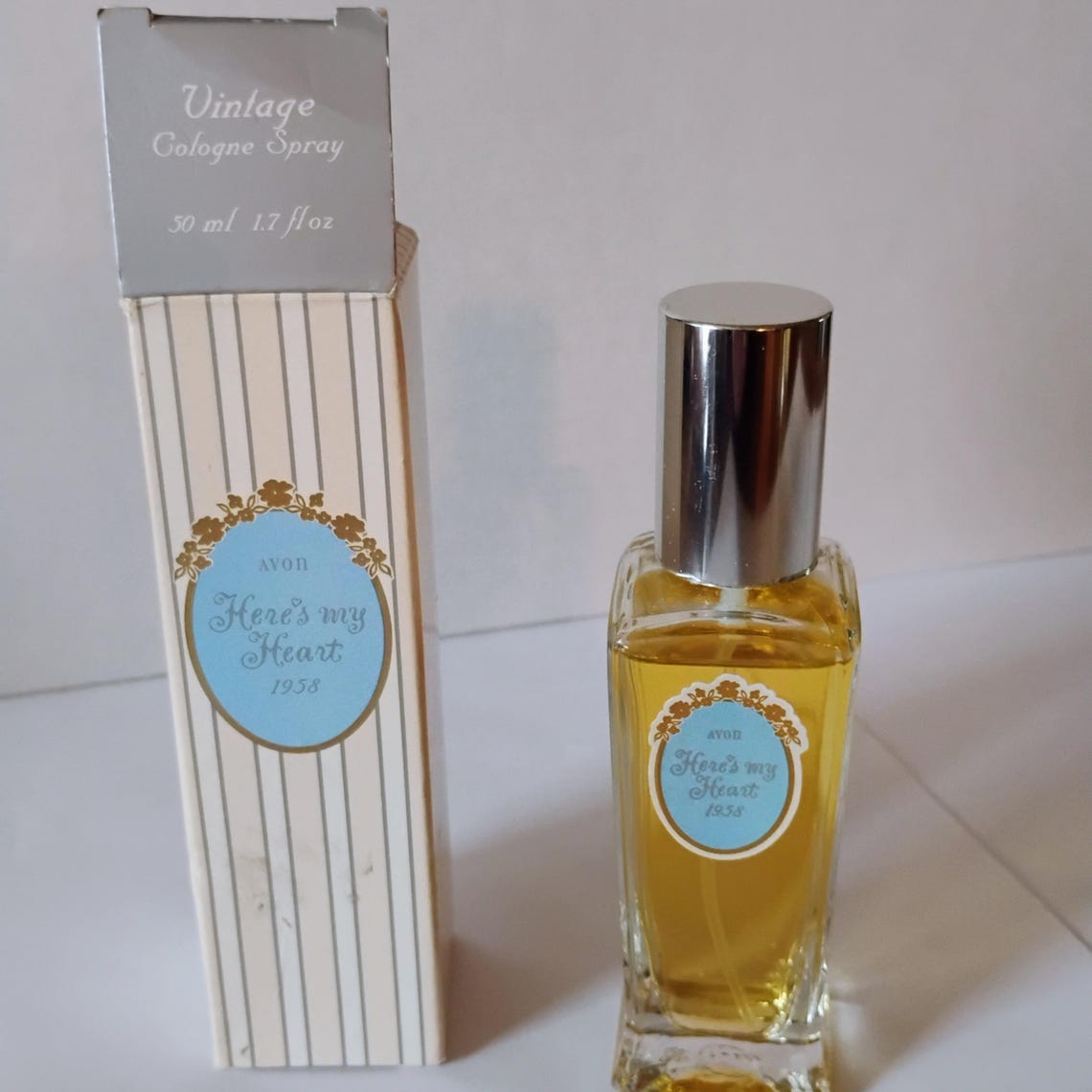 Avon HERE'S MY HEART Cologne Spray From the Vintage Collection 1.7 Fl ...