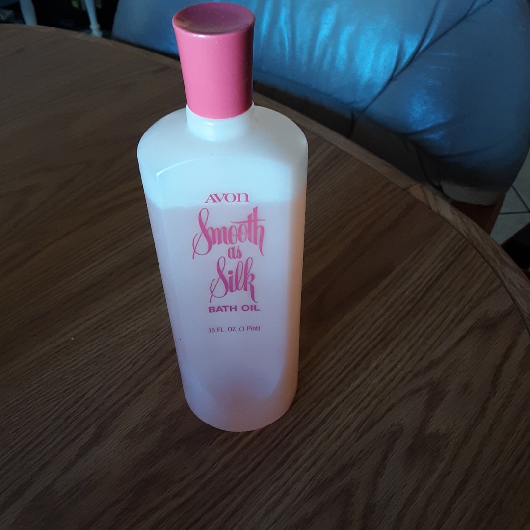 Full Avon SMOOTH AS SILK Bath Oil (moisturizer) Huge 16 Fl. Oz. Full, Never Used, Vintage 1980s ...