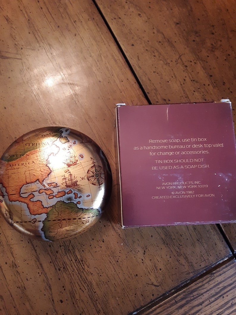 Avon 1982 Mens ANCIENT MARINER world Map Tin Box With 5 Oz. - Etsy