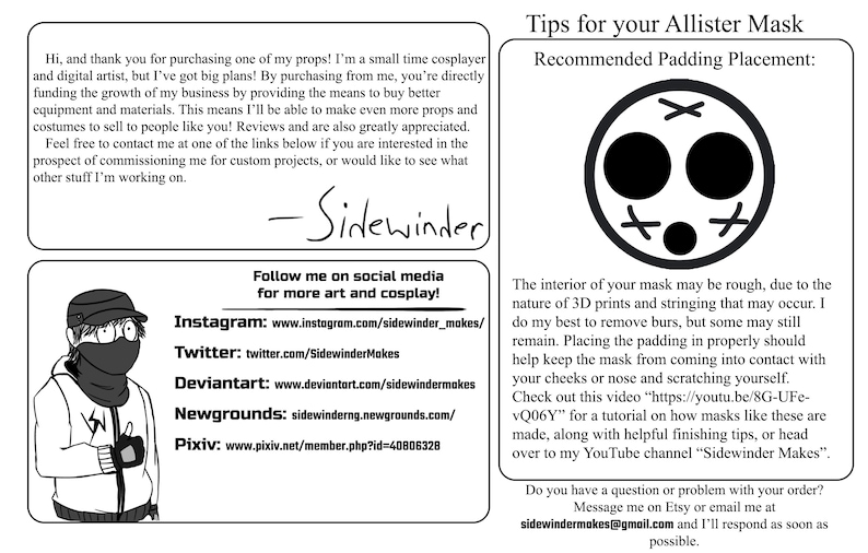 Allister Mask 3D Printed DIY Kit - Etsy