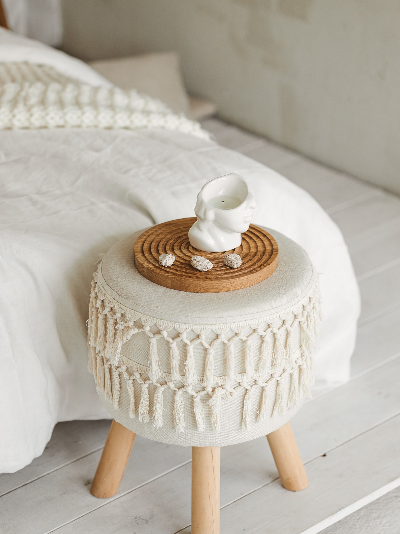 Round Oak Ripple Tray | Decorative Centerpiece, Housewarming Gift - Etsy