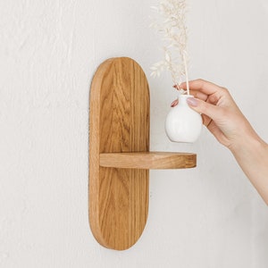 Oak Oval Shelf - Wall-mounted, Rustic Wooden Storage - Perfect for ...