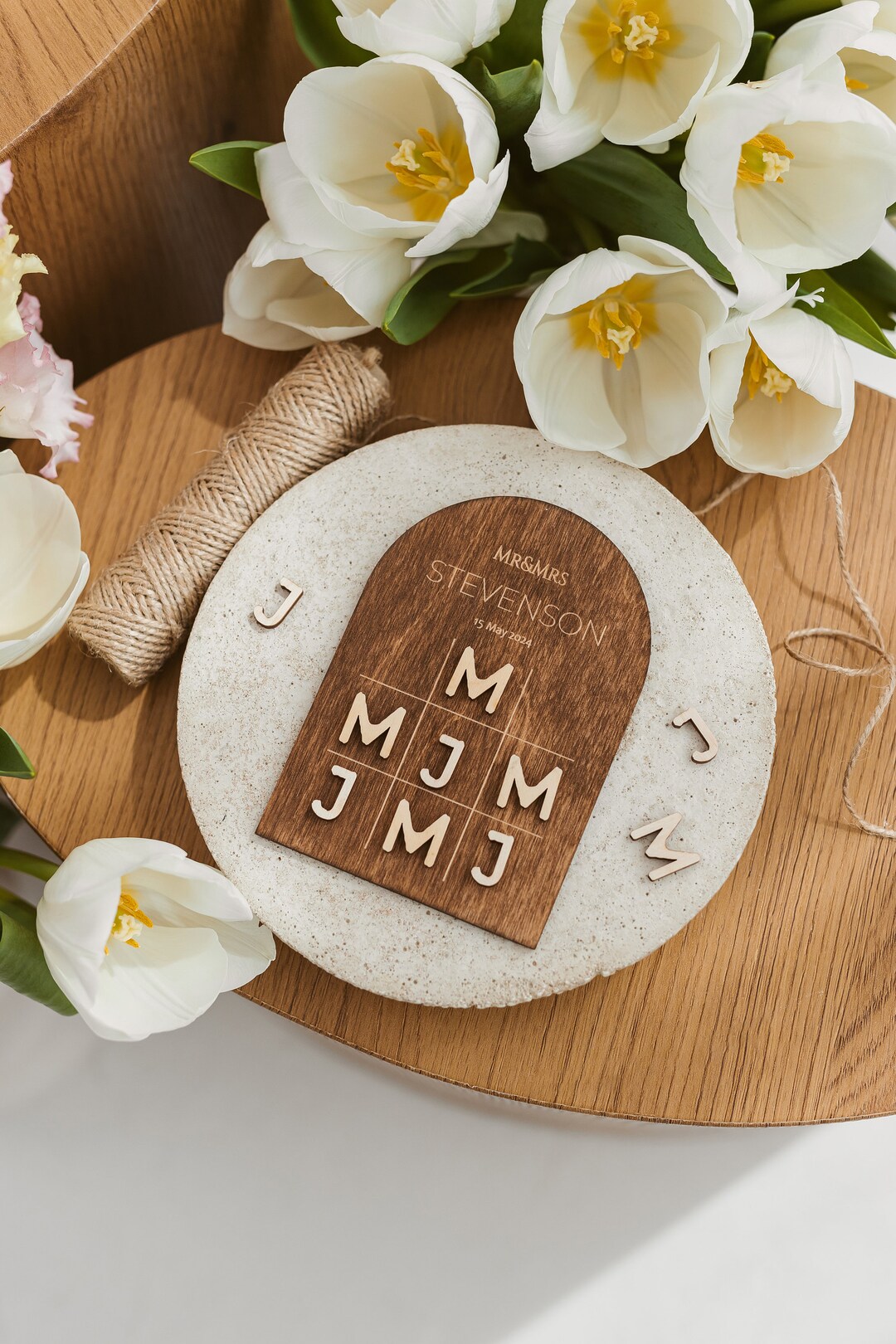 Gioco del tris in legno personalizzato – Decorazione rustica per ...